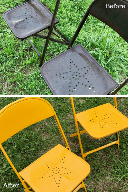 Vintage Metal Chairs Makeover
