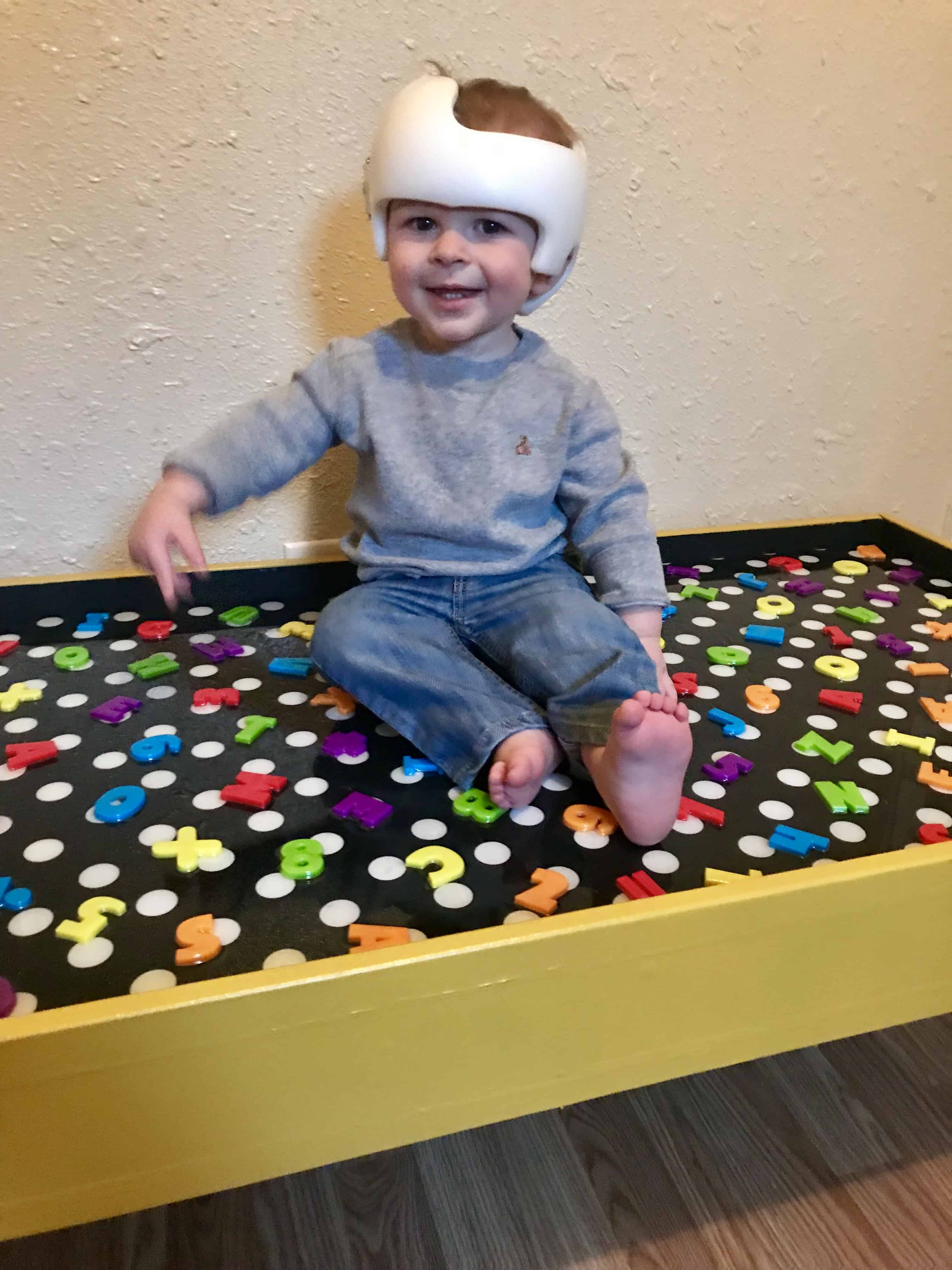 Train Table Makeover with Alphabet Magnets