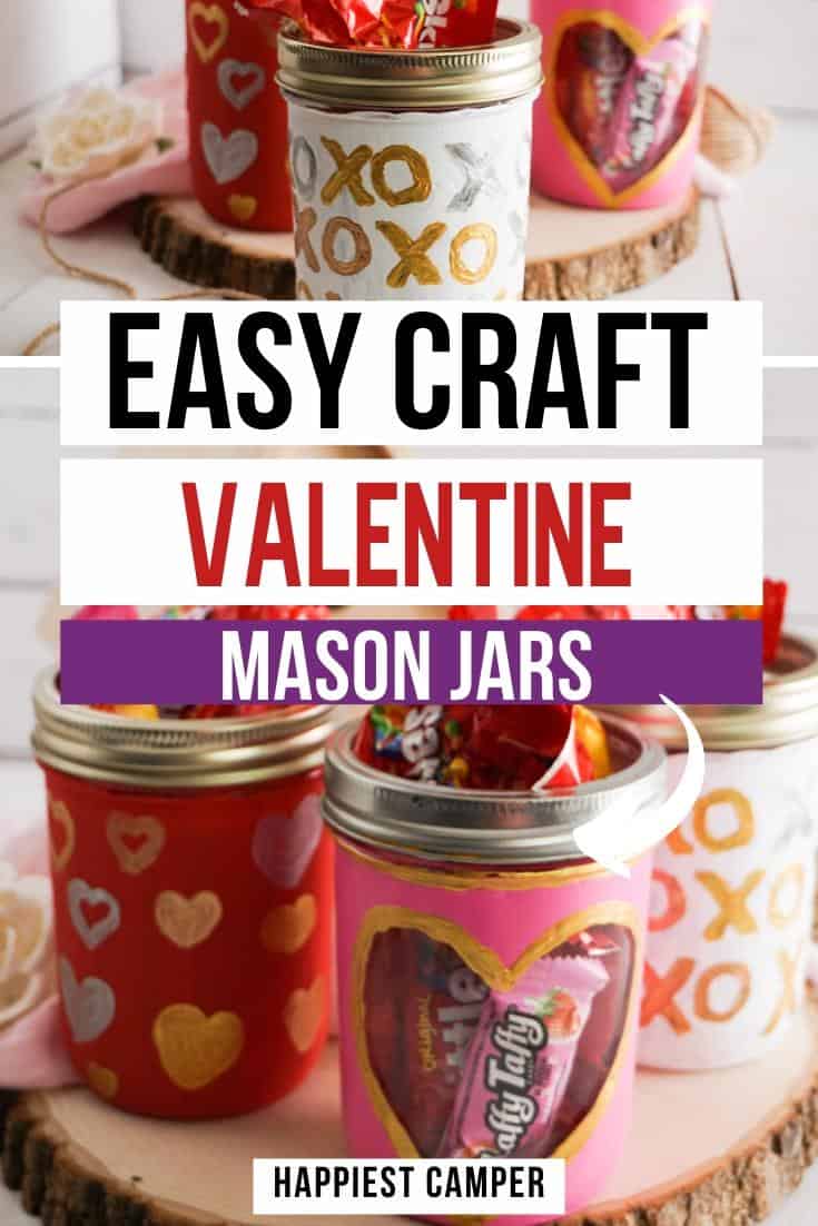 Painted Mason Jar Craft for Valentine's Day