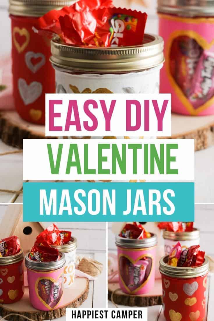 Painted Mason Jar Craft for Valentine's Day