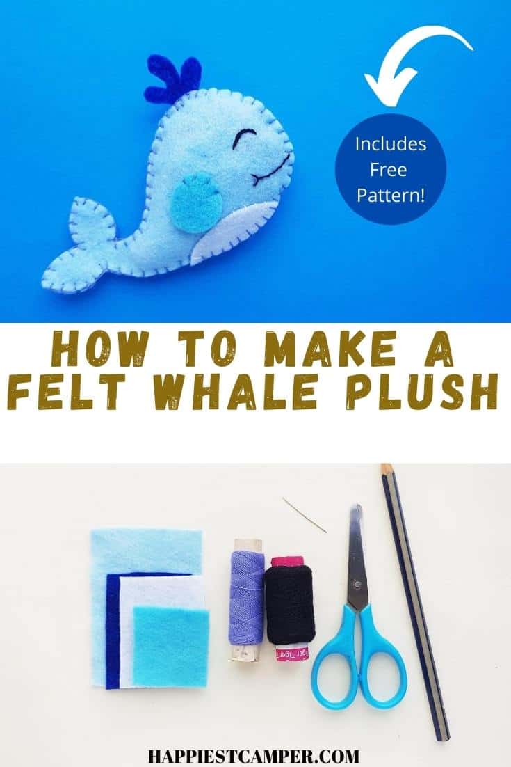 How To Make A Felt Whale with Free Pattern
