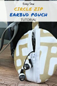 Easy Sew Circle Zip Earbud Pouch Tutorial with Free Pattern