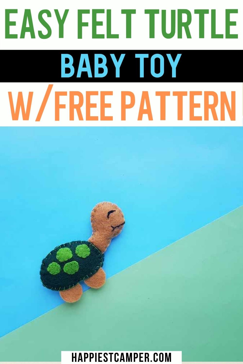 Easy Felt Turtle Baby Toy With Free Pattern