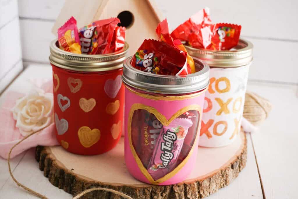 Painted Mason Jar Craft for Valentine's Day