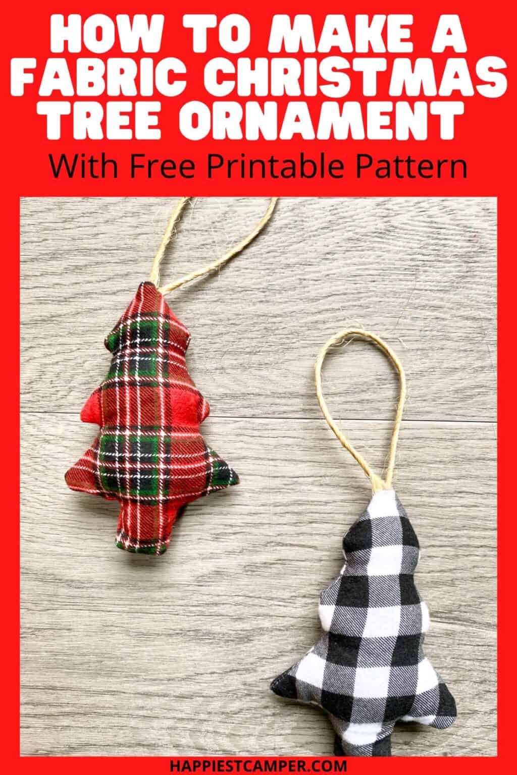 How To Make A Fabric Christmas Tree Ornament With Free Printable Pattern