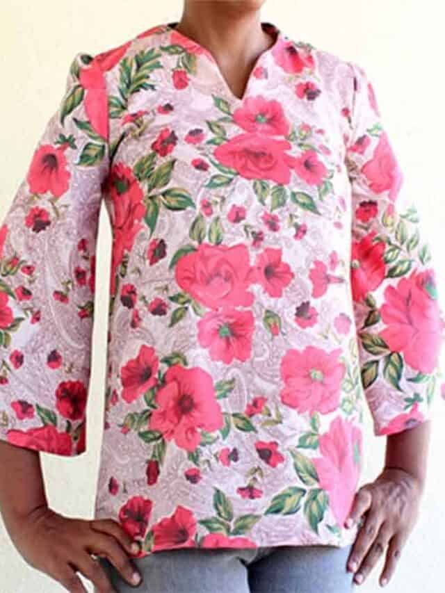 How To Make A Flared Sleeve Top With Free Printable Pattern Story ...