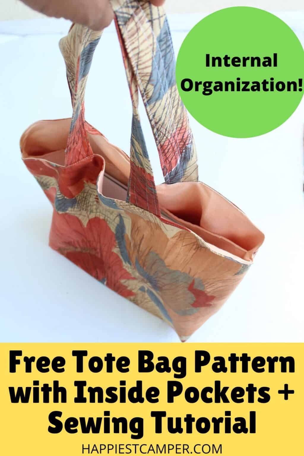 Free Tote Bag Pattern With Inside Pockets With Sewing Tutorial